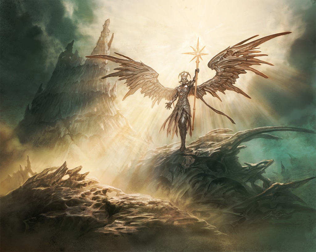 Sunblast Angel MtG Art from Scars of Mirrodin Set by Jason Chan - Art of Magic: the Gathering