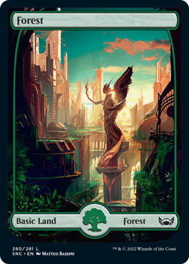 Forest MtG Art from Streets of New Capenna Set by Matteo Bassini - Art of Magic: the Gathering