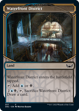 Waterfront District (Variant) MtG Art from Streets of New Capenna Set by Matteo Bassini - Art of ...