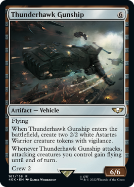 Thunderhawk Gunship MtG Art from Warhammer 40000 Set by Games Workshop - Art of Magic: the Gathering