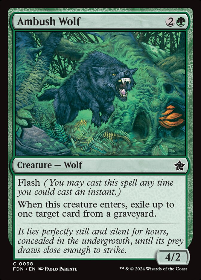 Ambush Wolf MtG Art from Foundations Set by Paolo Parente - Art of Magic: the Gathering