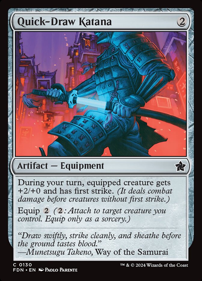 Quick-Draw Katana MtG Art from Foundations Set by Paolo Parente - Art of Magic: the Gathering