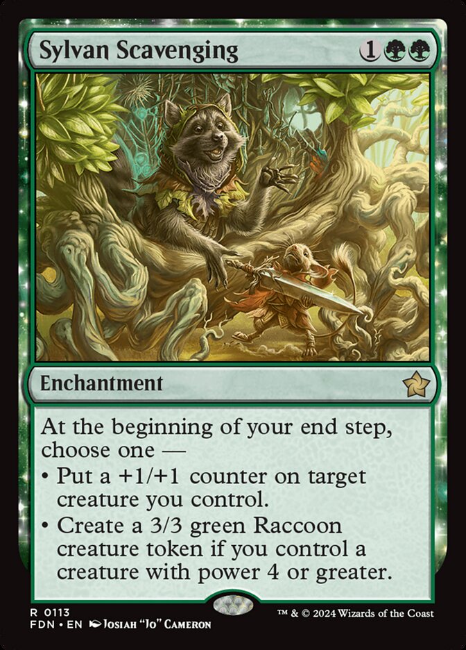 Sylvan Scavenging MtG Art from Foundations Set by Josiah "Jo" Cameron - Art of Magic: the Gathering