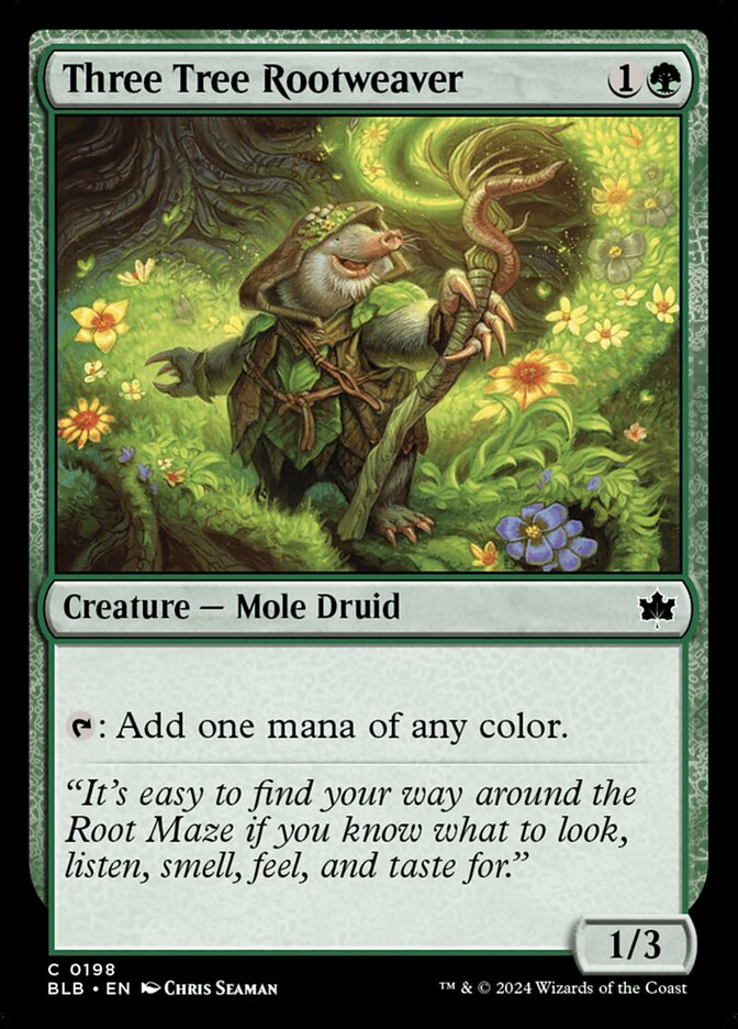 Three Tree Rootweaver MtG Art from Bloomburrow Set by Chris Seaman - Art of Magic: the Gathering