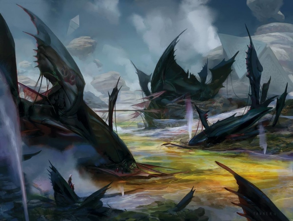 Retreat to Hagra MtG Art from Battle for Zendikar Set by Kieran Yanner ...