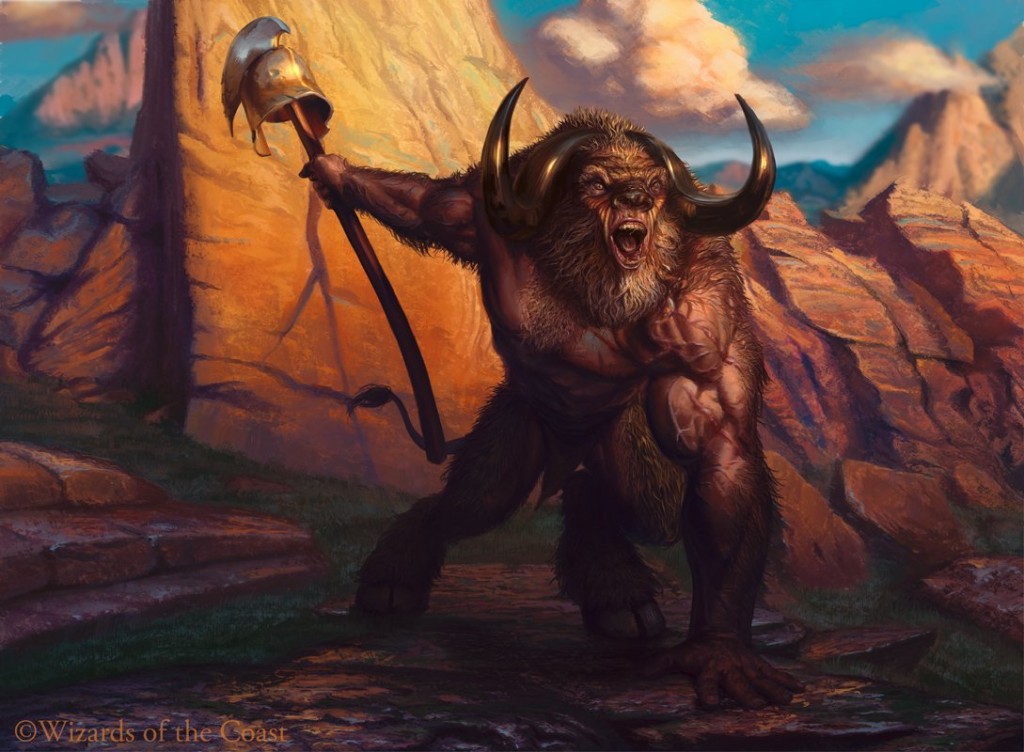 Hostile Minotaur MtG Art from Core Set 2019 Set by Joe Slucher - Art of ...