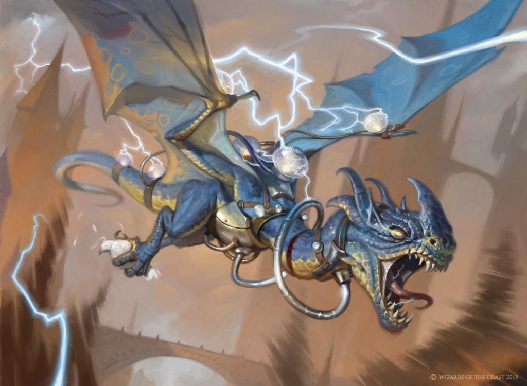 Crackling Drake MtG Art from Guilds of Ravnica Set by Victor Adame ...