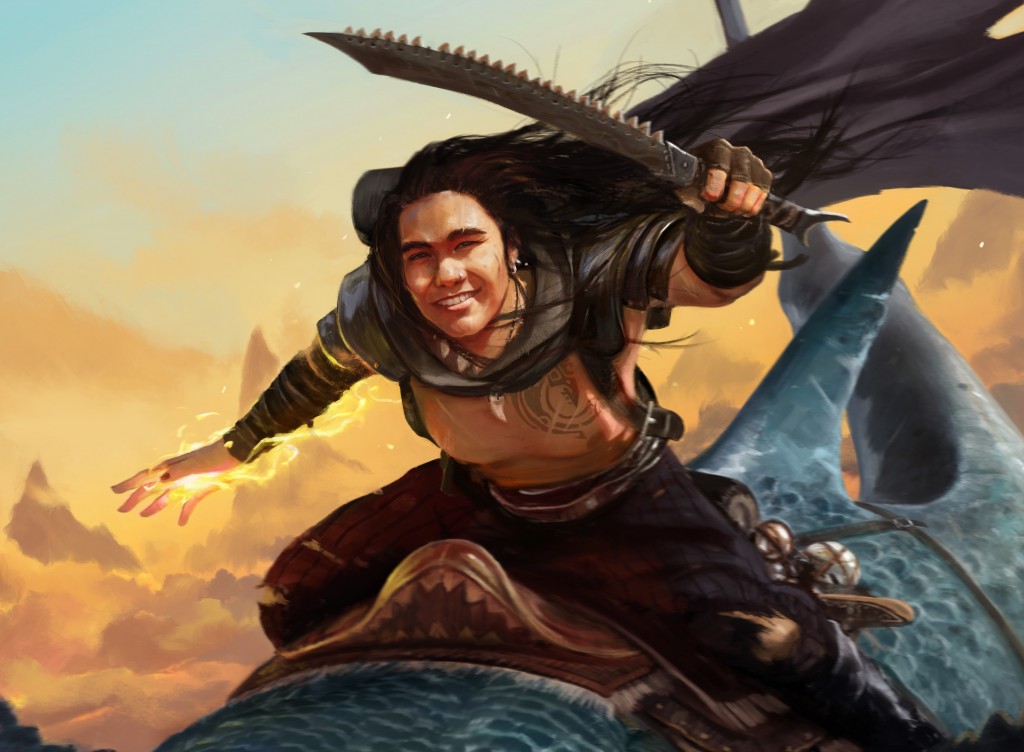 Brallin, Skyshark Rider MtG Art from Commander 2020 Set by Paul Scott ...