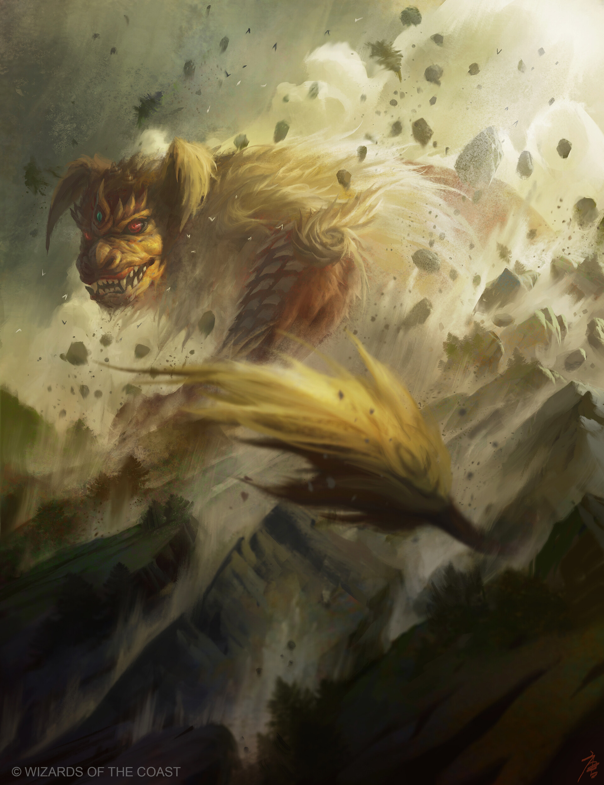 King Caesar, Awoken Titan MtG Art from Ikoria Set by YW Tang - Art of ...