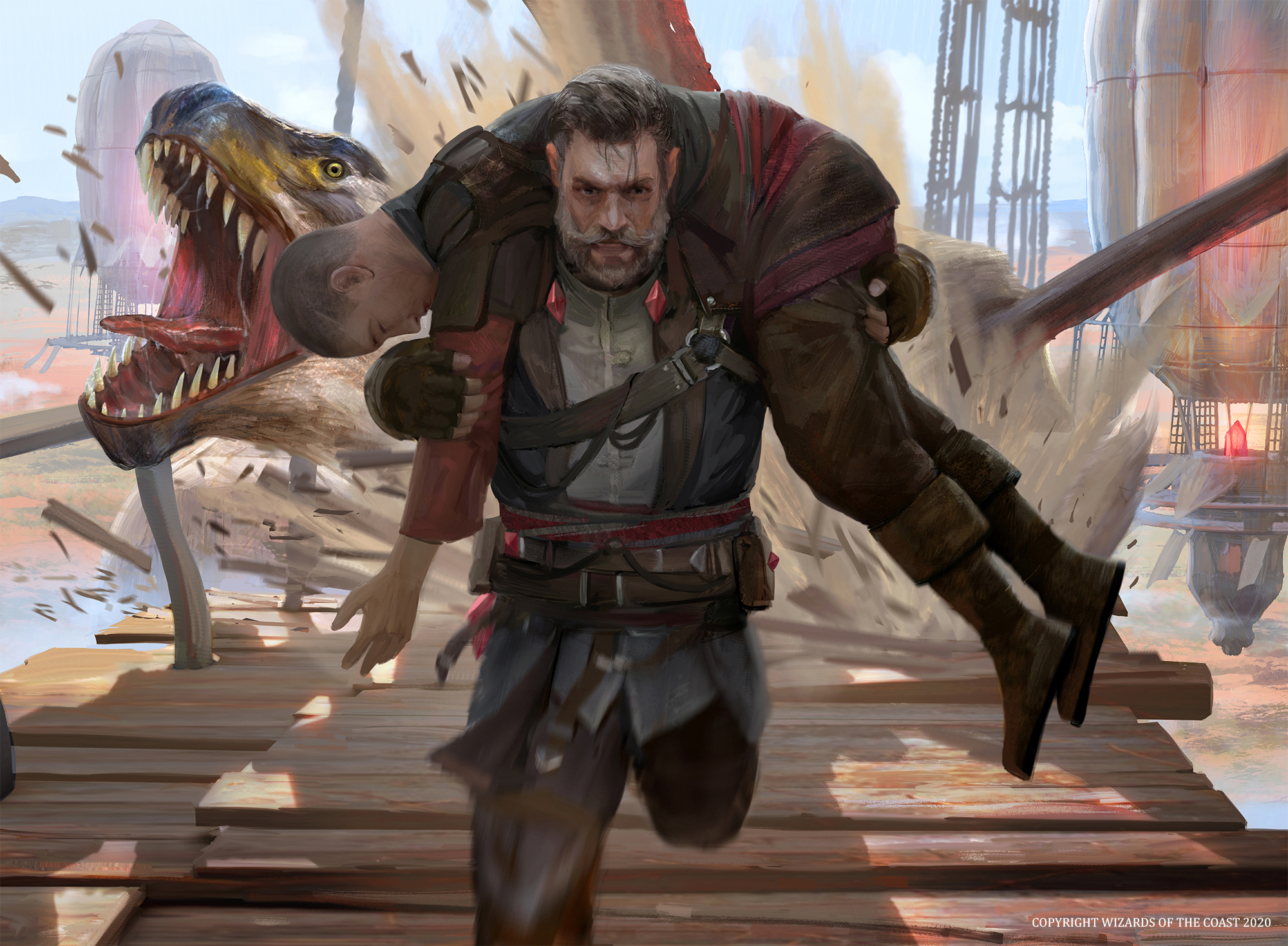 Valiant Rescuer MtG Art from Ikoria Set by Bram Sels - Art of Magic ...