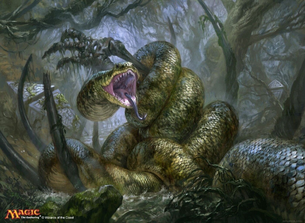 Hagra Constrictor MtG Art from Zendikar Rising Set by Simon Dominic ...
