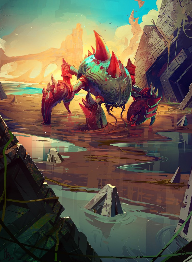 Ruin Crab Variant MtG Art from Zendikar Rising Set by Matteo Bassini ...