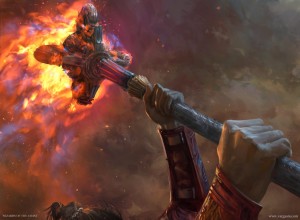 Meteoric Mace MtG Art from Commander Legends Set by Randy Vargas - Art ...