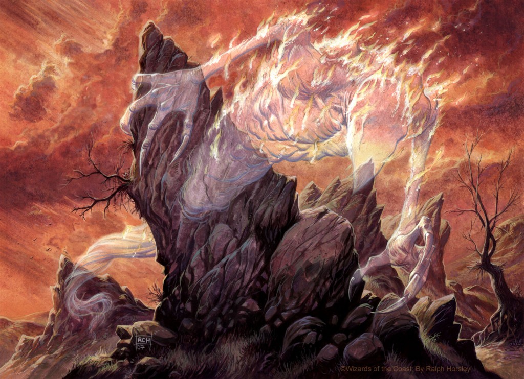 Balefire Liege MtG Art from Eventide, Planechase Set by Ralph Horsley ...
