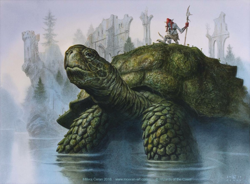 Mistford River Turtle MtG Art from Throne of Eldraine Set by Milivoj ...