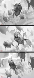 Moat Piranhas MtG Art from Core Set 2020 Set by Rudy Siswanto - Art of ...