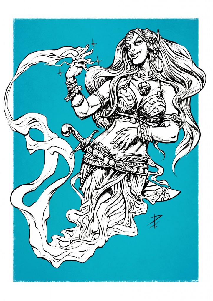 Djinni Windseer (Variant) MtG Art from Adventures in the Forgotten ...