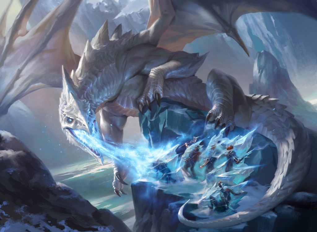 White Dragon MtG Art from Adventures in the Forgotten Realms Set by ...
