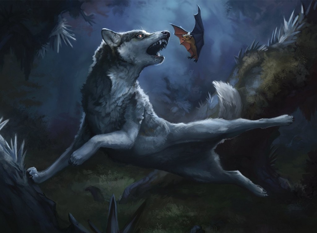 Bounding Wolf MtG Art from Innistrad: Midnight Hunt Set by Andrea ...