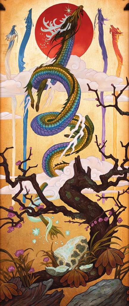 The Dragon-Kami Reborn MtG Art from Kamigawa: Neon Dynasty Set by Alix ...