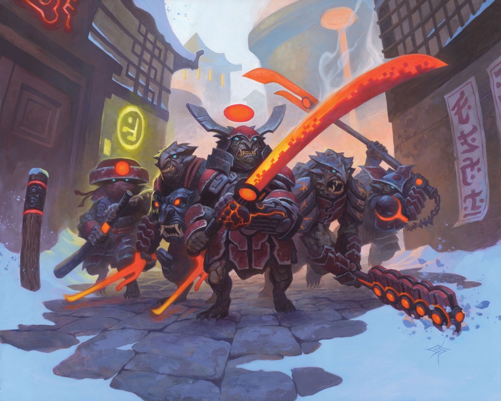 Akki Battle Squad MtG Art from Kamigawa: Neon Dynasty Set by Steve Prescott - Art of Magic: the ...