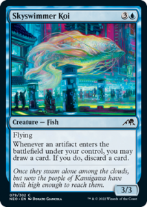 Skyswimmer Koi MtG Art from Kamigawa: Neon Dynasty Set by Donato ...