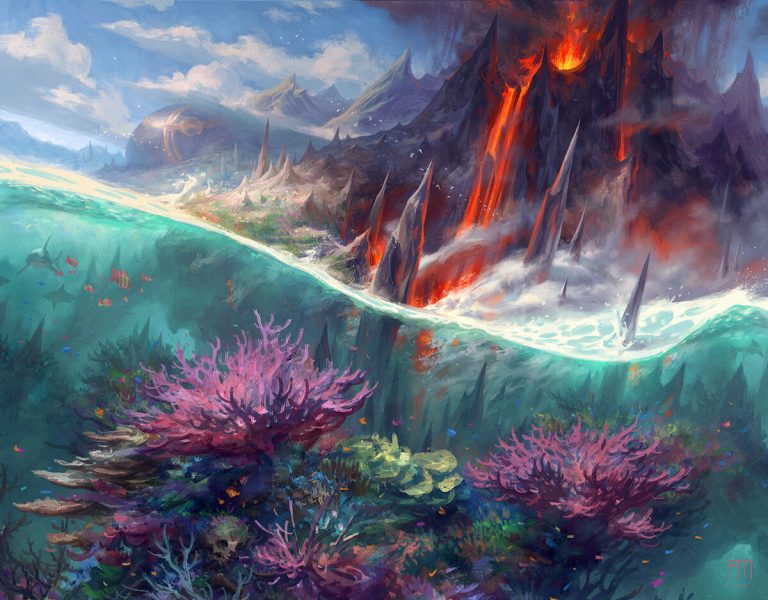 Shivan Reef MtG Art from Dominaria United Set by Andrew Mar - Art of ...