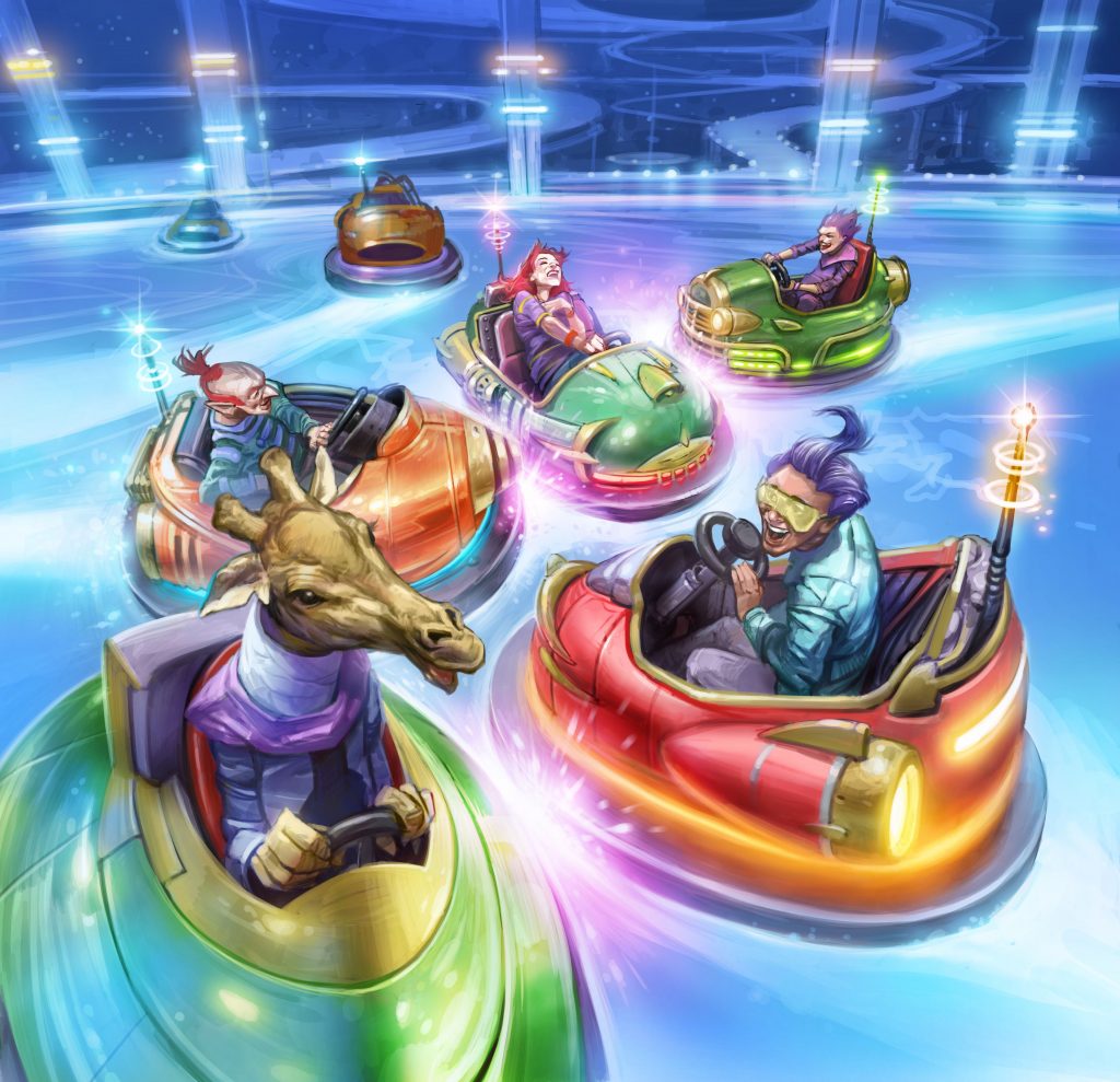 Bumper Cars MtG Art from Unfinity Set by Gabor Szikszai - Art of Magic ...