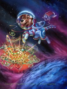 Comet, Stellar Pup MtG Art from Unfinity Set by Jeff Miracola - Art of ...