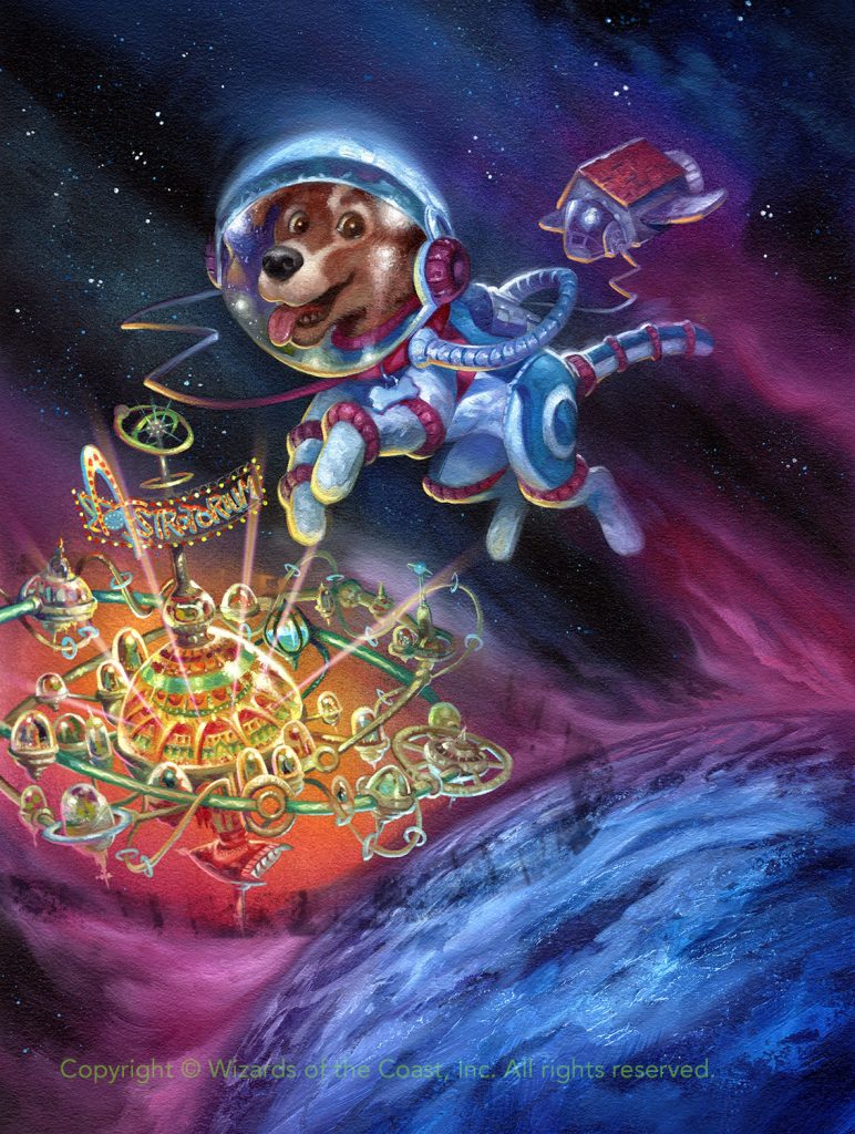 Comet, Stellar Pup MtG Art from Unfinity Set by Jeff Miracola - Art of ...