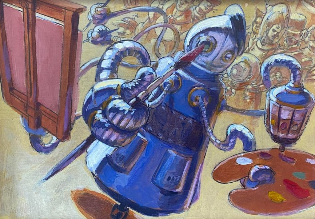 D00-DL, Caricaturist MtG Art from Unfinity Set by Ralph Horsley - Art ...