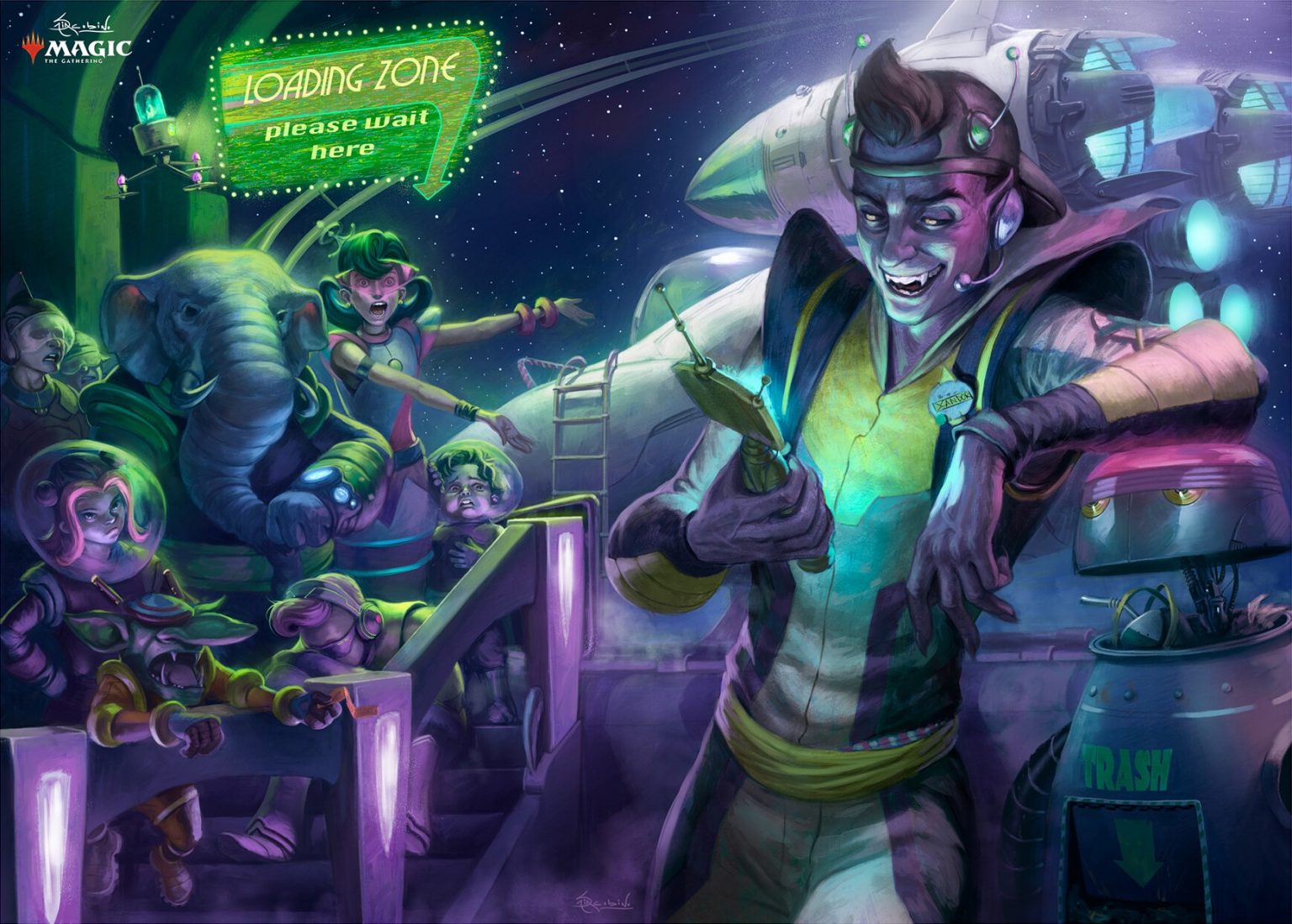 Deadbeat Attendant MtG Art from Unfinity Set by Sebastian Giacobino ...