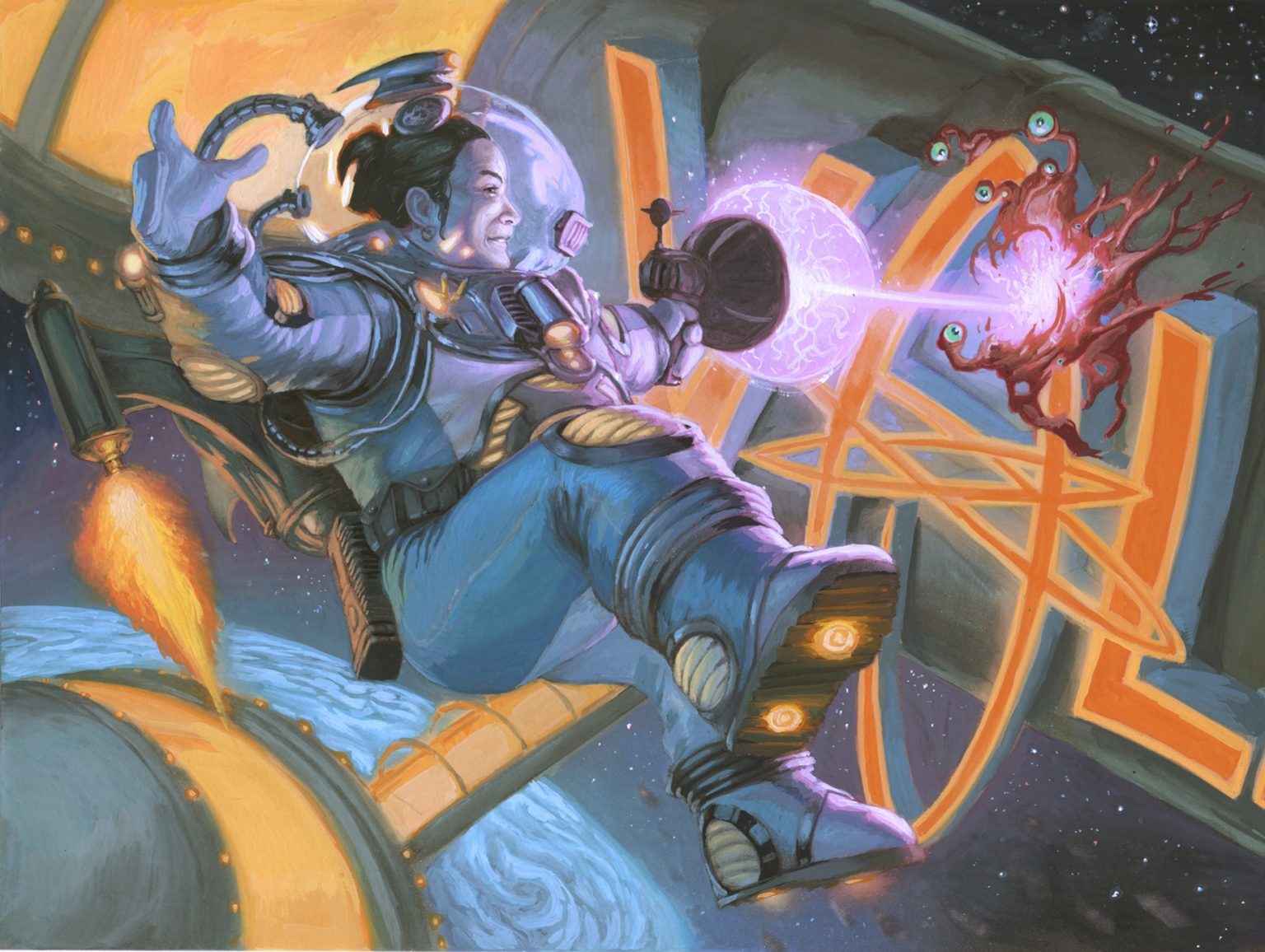 Jetpack Janitor MtG Art from Unfinity Set by Tyler Walpole - Art of ...