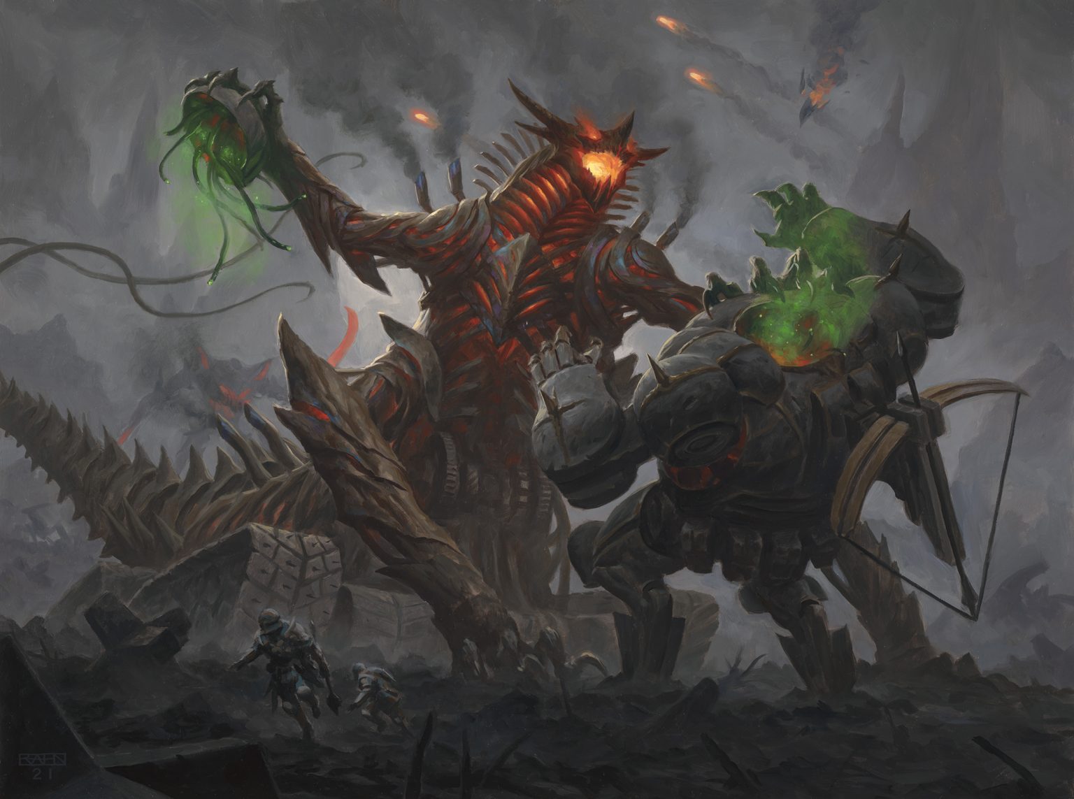 Phyrexian Dragon Engine MtG Art from The Brothers' War Set by Chris ...