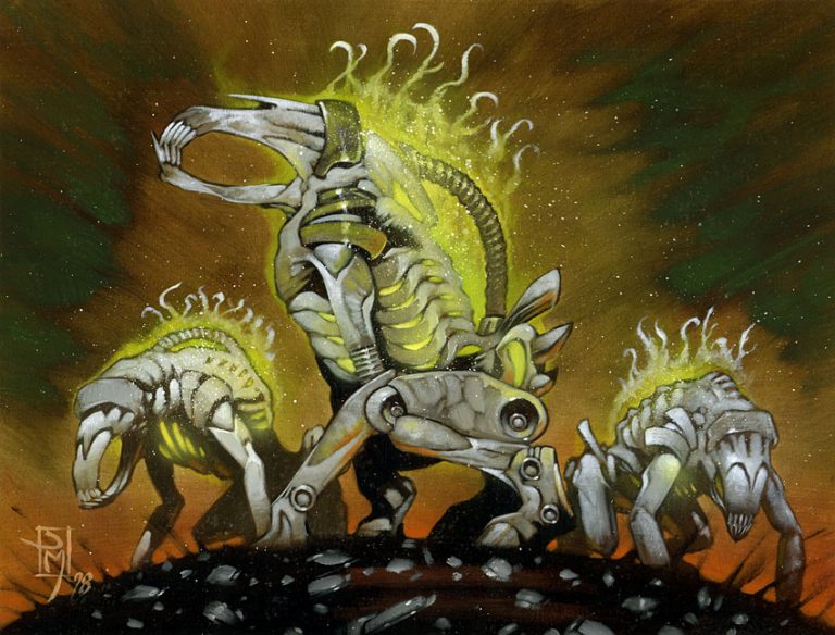 Hollow Dogs MtG Art from Ninth Edition, Urza's Saga Set by Jeff ...