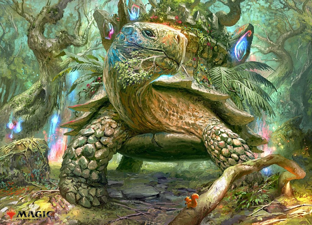 Blossoming Tortoise MtG Art from Wilds of Eldraine Set by Simon Dominic ...