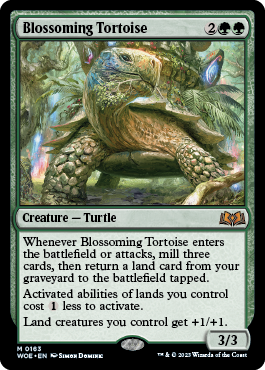 Blossoming Tortoise MtG Art from Wilds of Eldraine Set by Simon Dominic ...