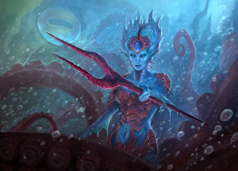 Kiora, the Rising Tide MtG Art from Foundations Set by Julian Kok Joon Wen - Art of Magic: the ...