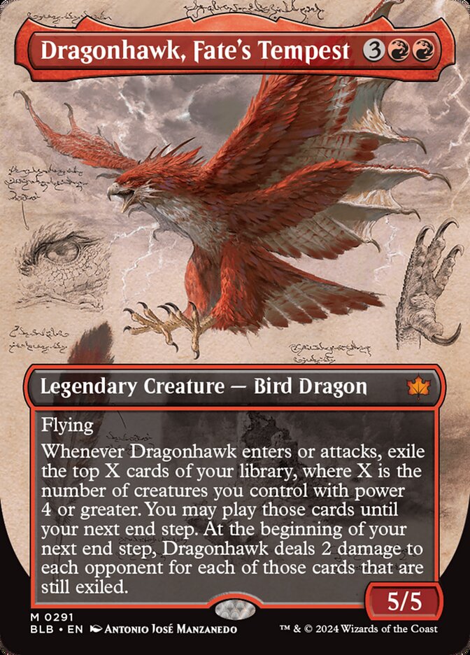 Dragonhawk, Fate's Tempest (Variant) MtG Art from Bloomburrow Set by ...