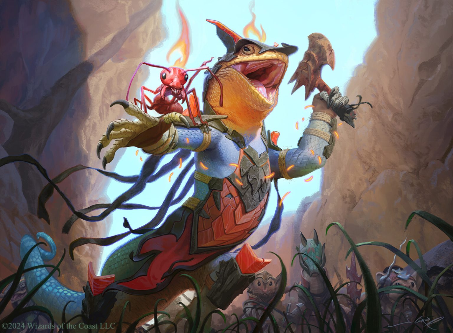 Reptilian Recruiter MtG Art from Bloomburrow Set by Joshua Cairos - Art ...